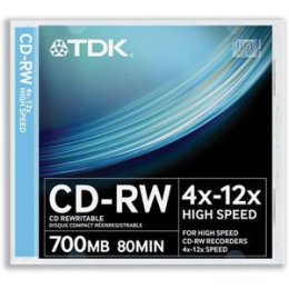 TDK CD-RW, 700MB, 80min, 4x-12x, 1ks | SAX Svitavy